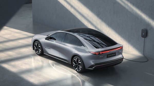 The New Mazda EZ-6 is an electric car with rear-wheel drive that is ...